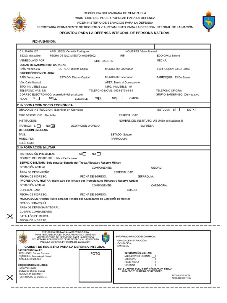 Victor | PDF | Documento de identidad | Venezuela