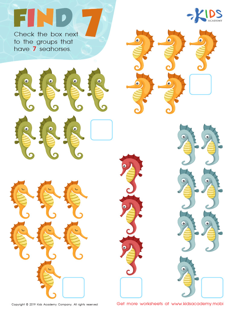 Preschool Find 7 Worksheet | PDF