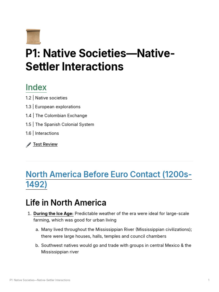 Native Societies and European Contact | PDF | Spanish Empire