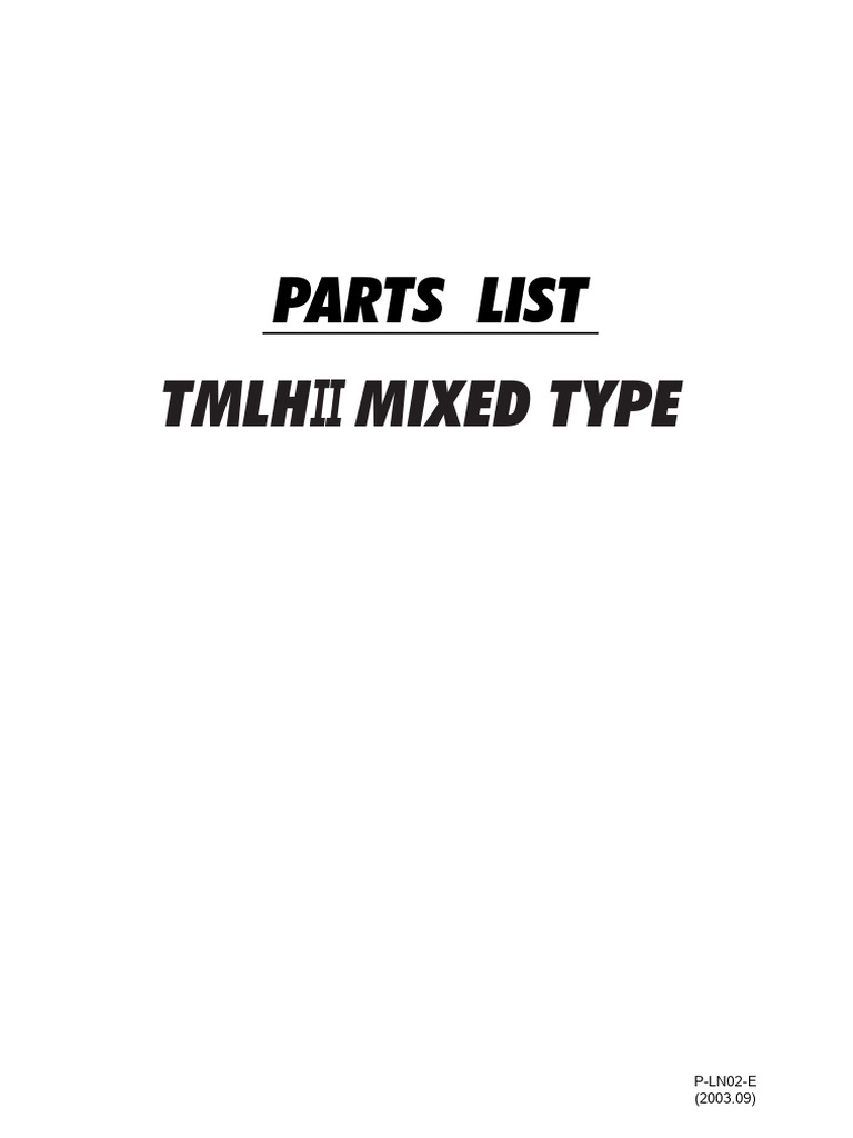 TMLH II Partslist (2003 09 P Ln02 E) | PDF | Gear | Screw