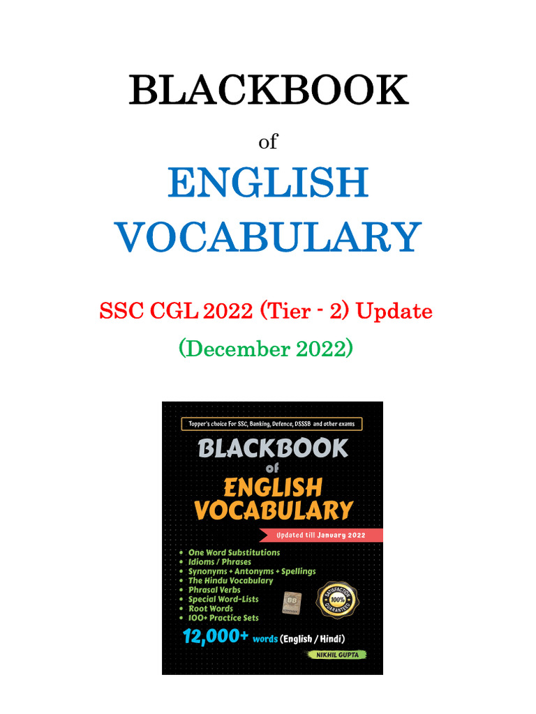 SSC CGL 2022 T-1 Bbev Vocabs Update | PDF