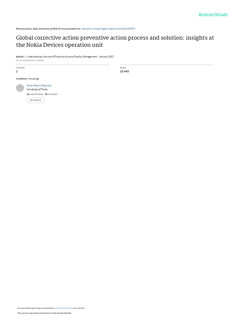 Global Corrective Action Preventive Action Process and Solution | PDF ...