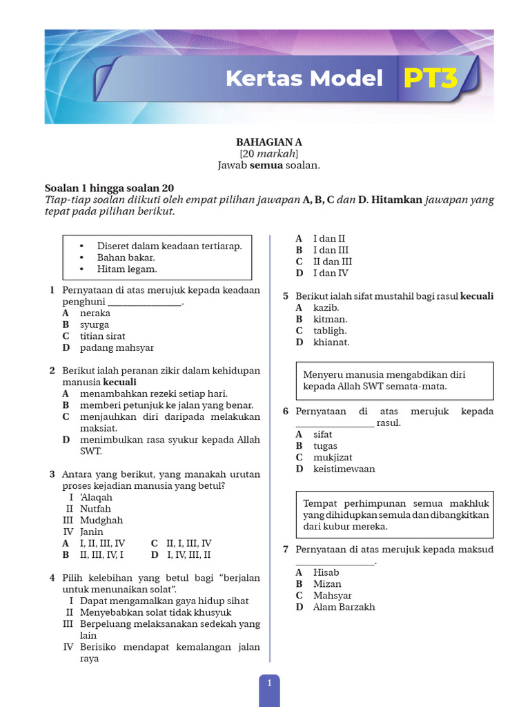 Kertas Model PT3 | PDF