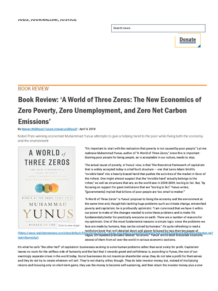 Review of "A World of Three Zeros" | PDF | Microcredit | Poverty