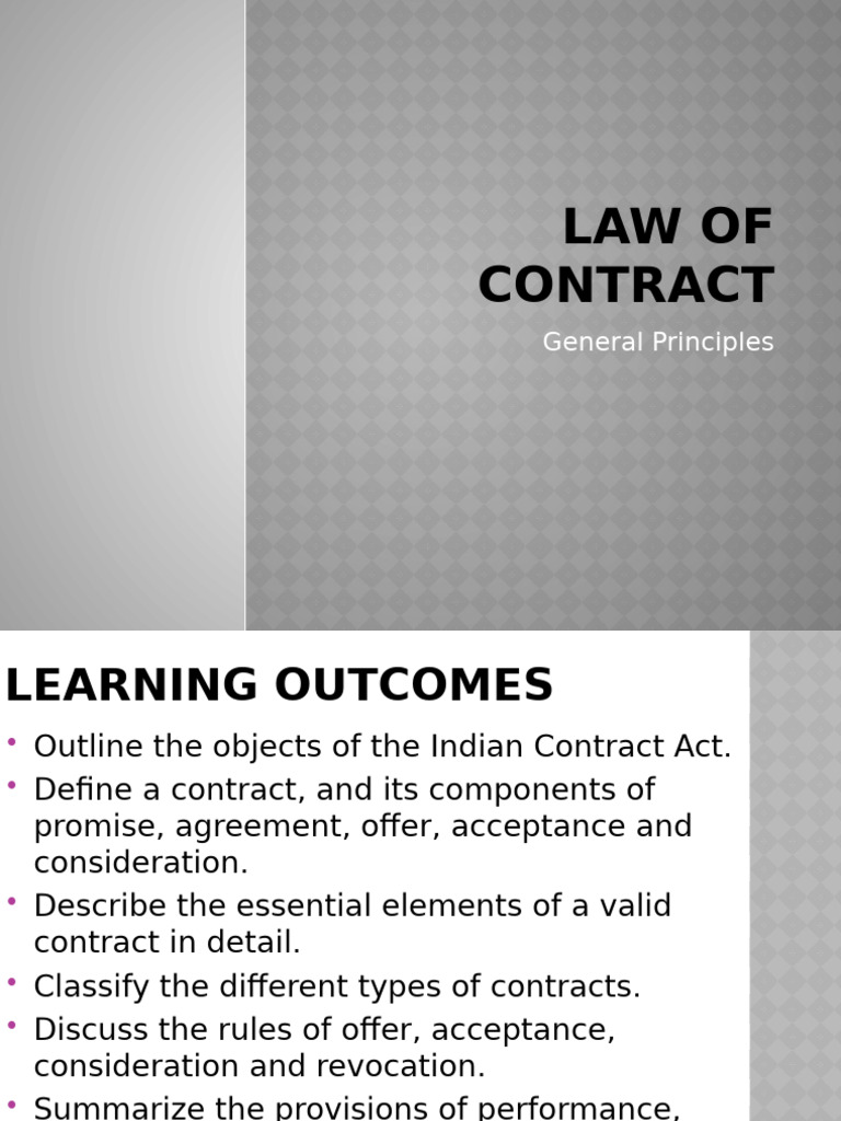 1.law of Contract - Intro - Done | PDF