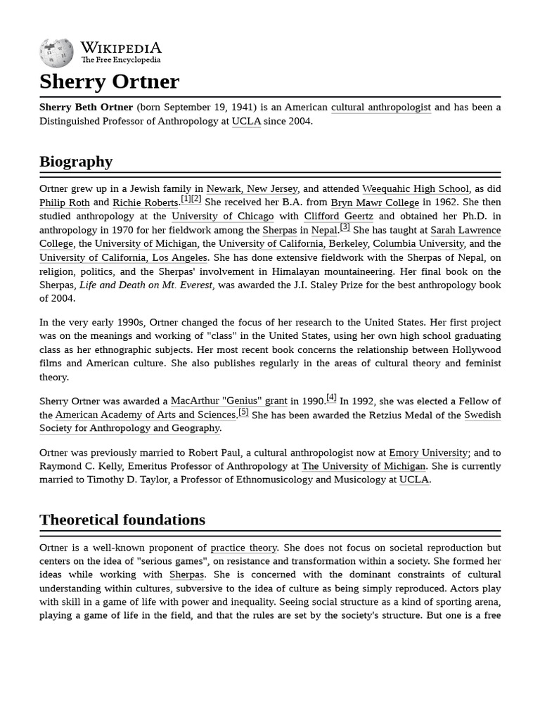 Sherry_Ortner | PDF | Liberal Arts Education