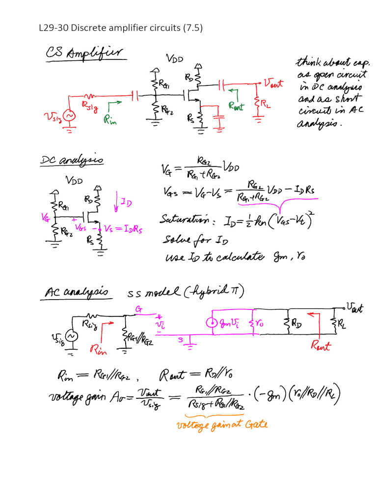 L29-30 Discrete Amplifier Circuits (7.5) | PDF