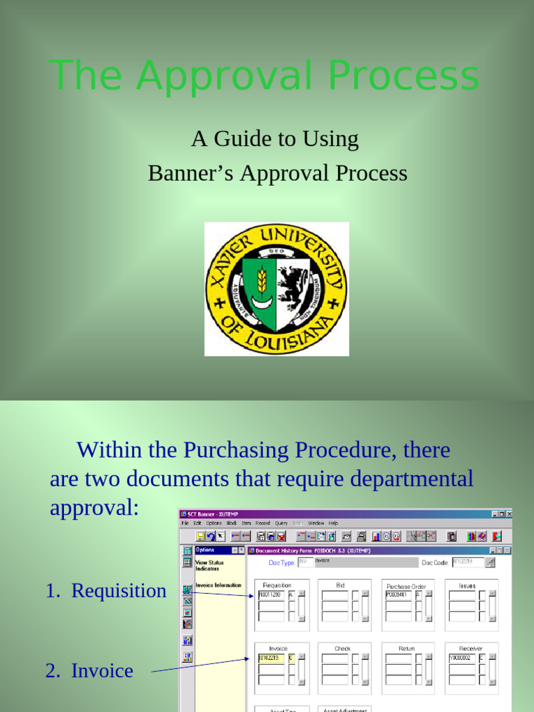 Banner Approving Process | PDF | Invoice | Computing