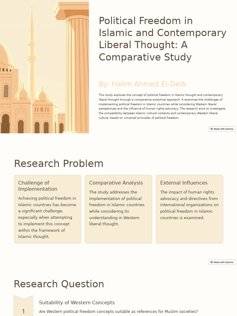 Political Freedom in Islamic and Contemporary Liberal Thought A ...