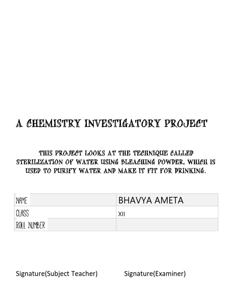 Bhavya Chem Pro Final | PDF | Water Purification | Water