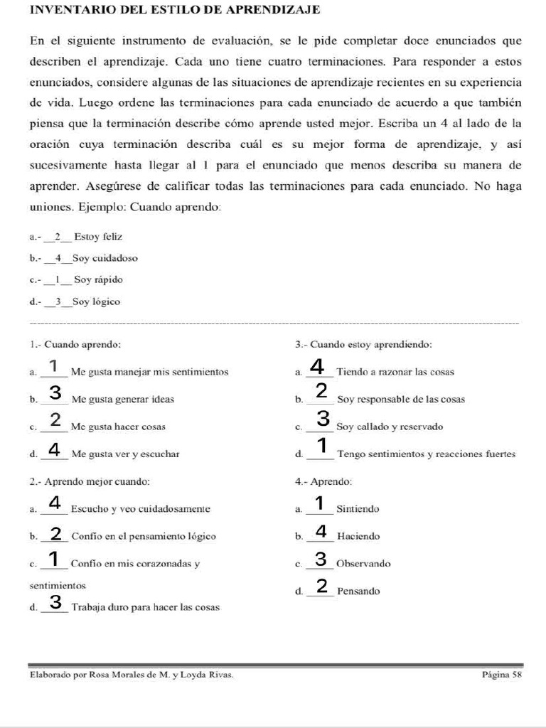 Estilos de Aprendizaje: Asimilador y Acomodador | PDF