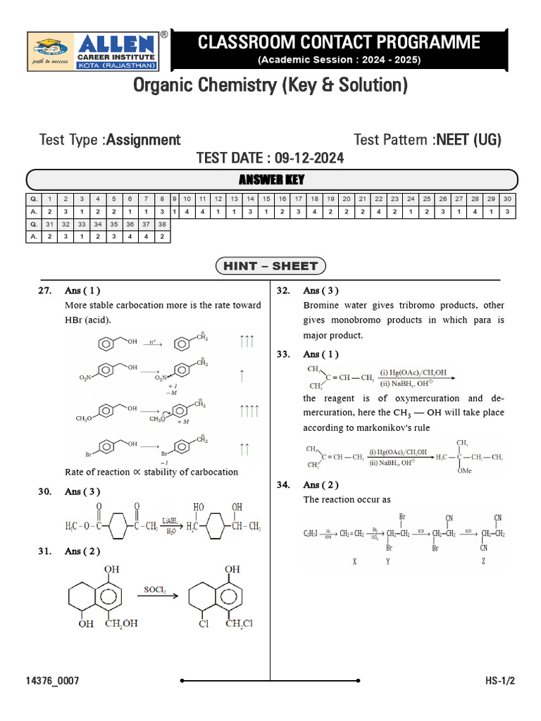 Organic Chemistry Solutin | PDF | Chemical Compounds | Unit Processes