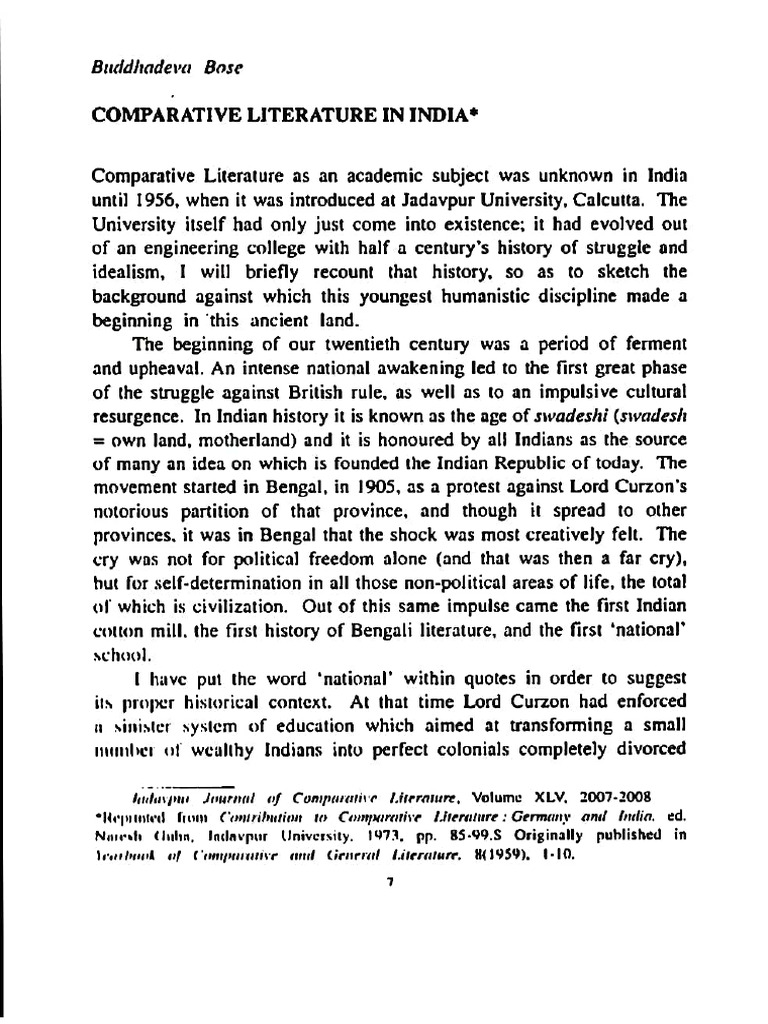 Essay_Buddhadeva Bose | PDF