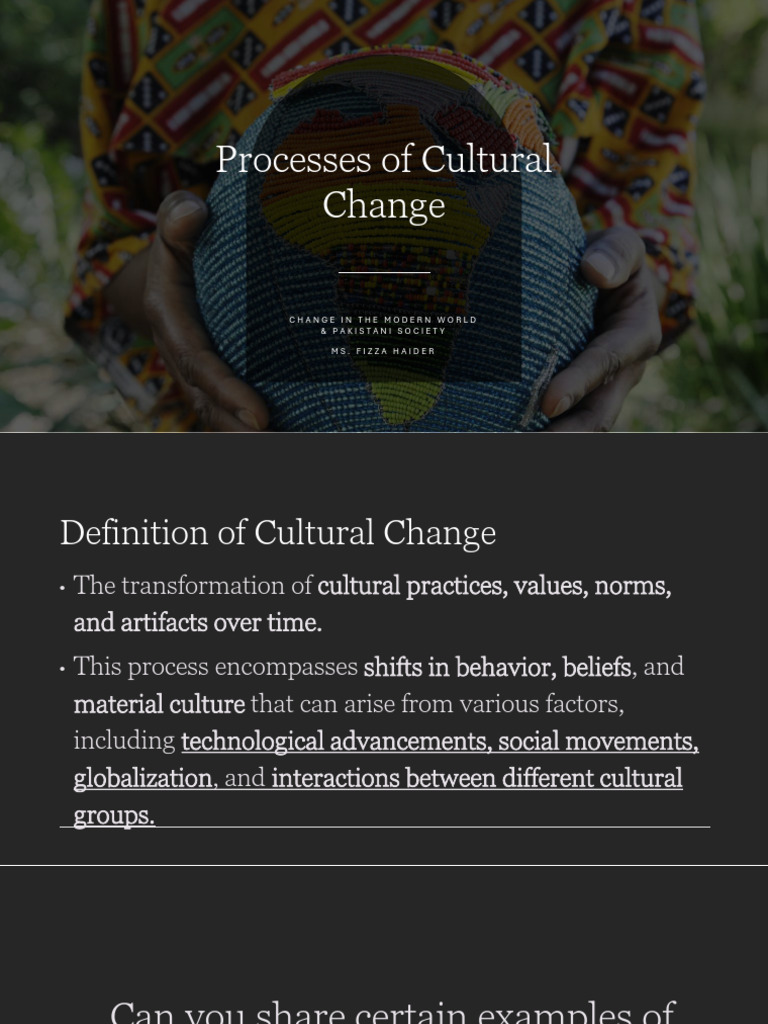 5 - Process of Cultural Change 20 | PDF | Innovation | Cultural ...