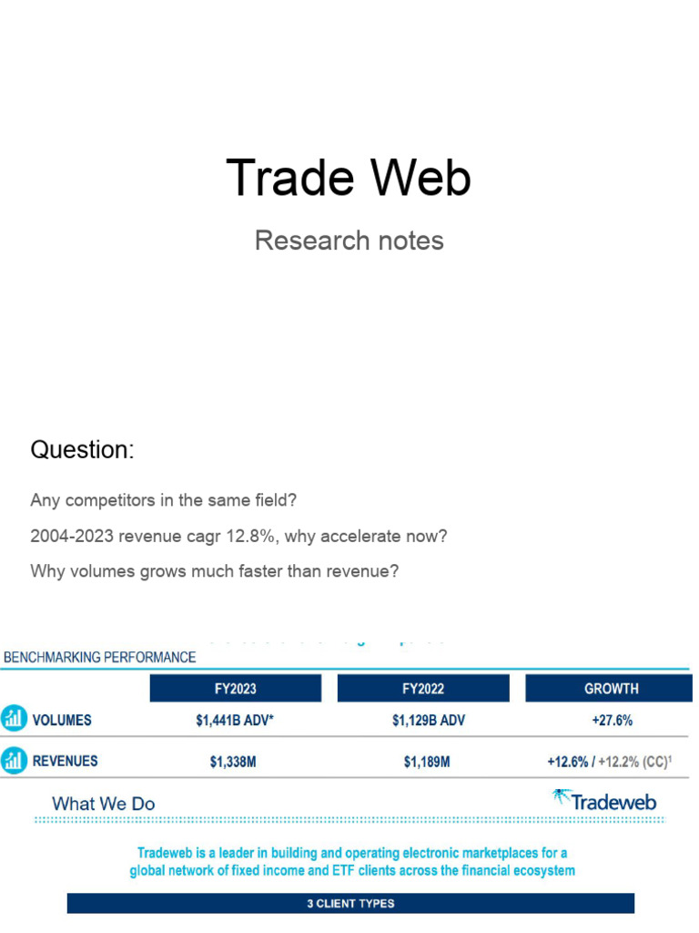 Trade Web Stock Research Notes | PDF