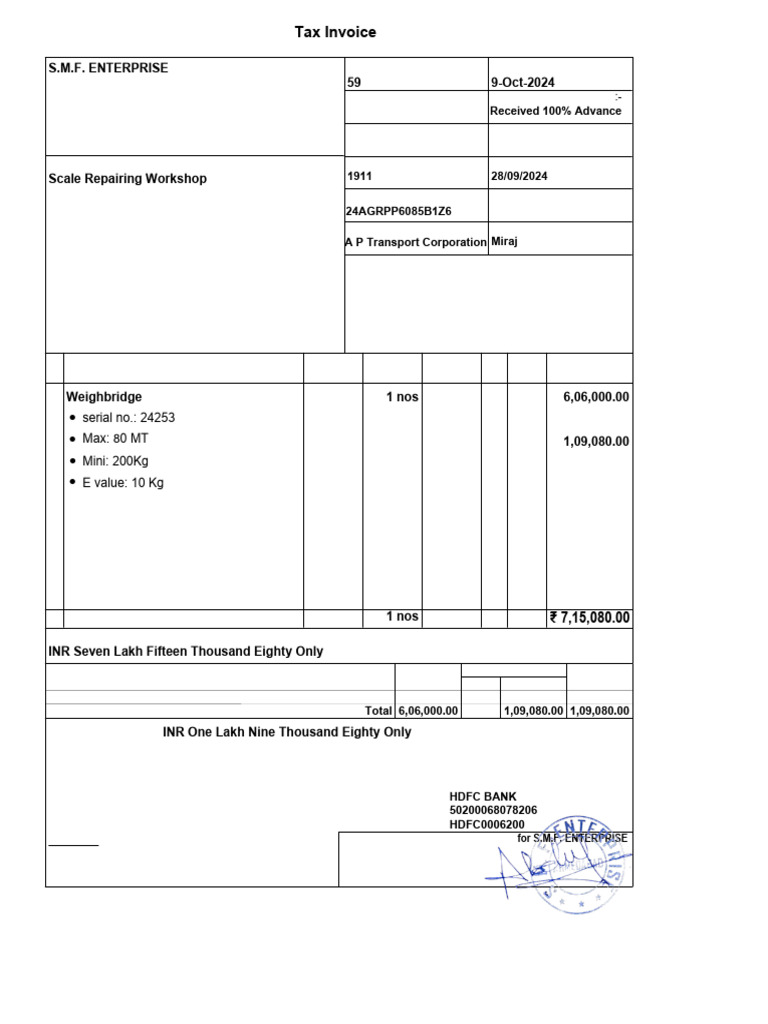 Tax Invoice[1] | PDF | Invoice | Taxes