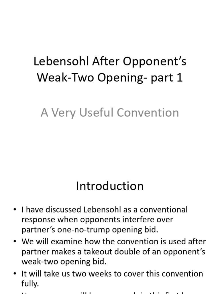 Bridge: Mastering Lebensohl Basics | PDF | Contract Bridge