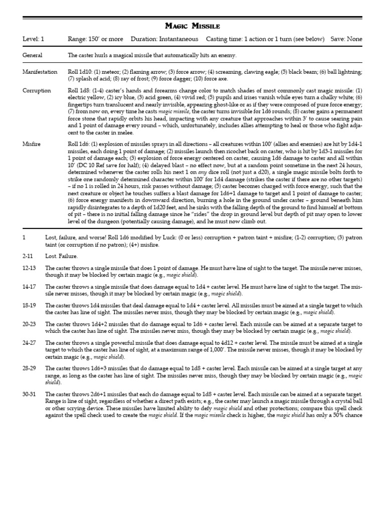 Magic Missile | PDF | Dice