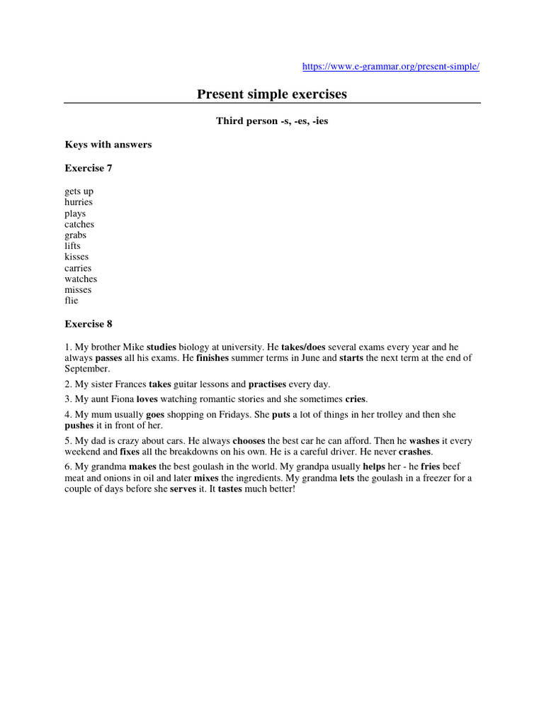 present-simple-exercises-answer-key-4 | PDF