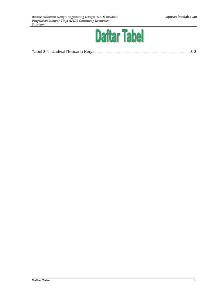 Daftar Tabel | PDF
