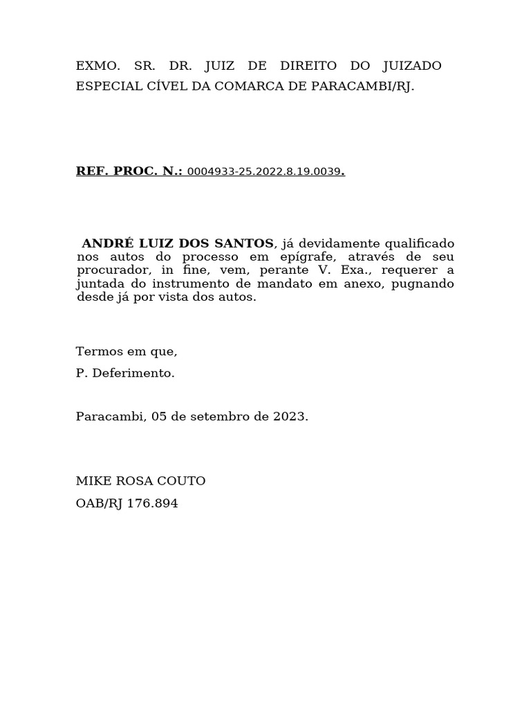 Petição de Juntada de Procuração | PDF