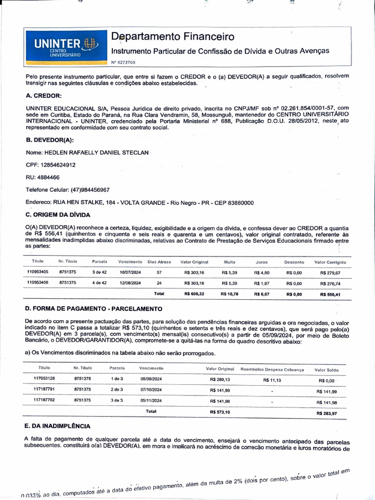 Confissao de Dívidas | PDF | Nota promissória comercial (investimentos ...
