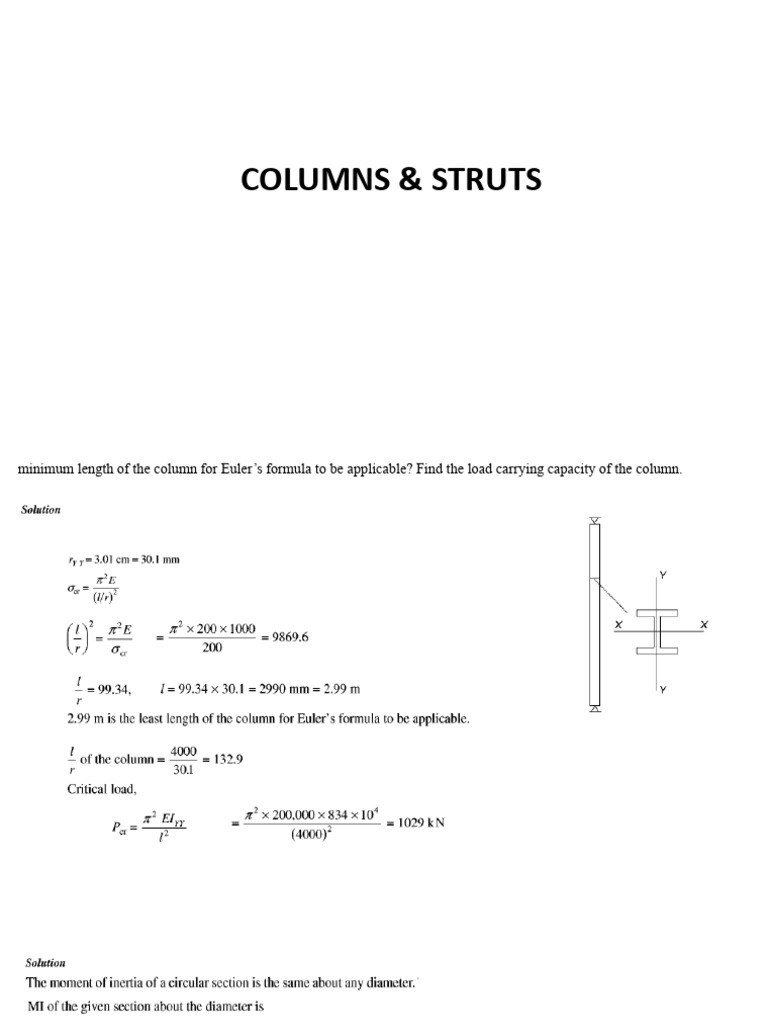 COLUMNS STRUTS Problems | PDF