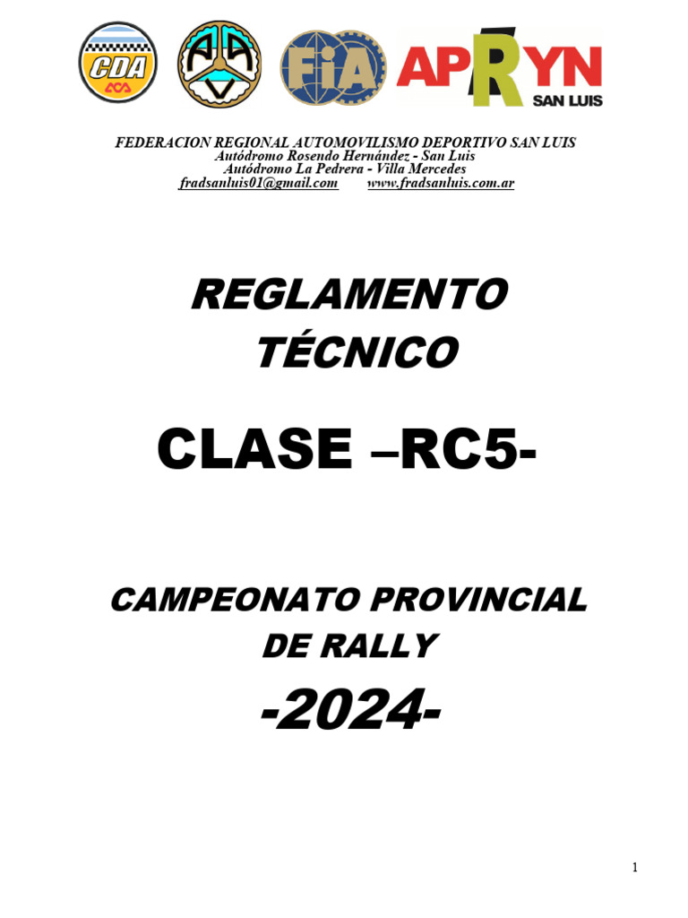 Reglamento rc5 | PDF | Direccion | Inyección de combustible