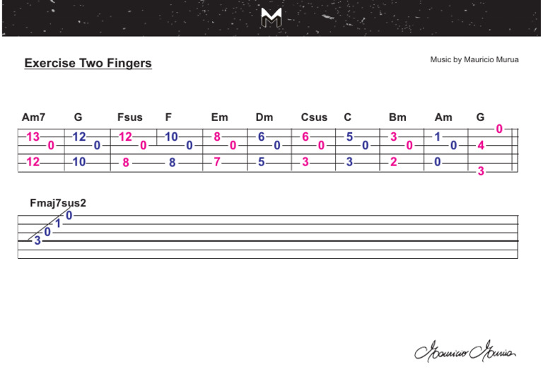 Two-Finger Guitar Exercise Guide | PDF