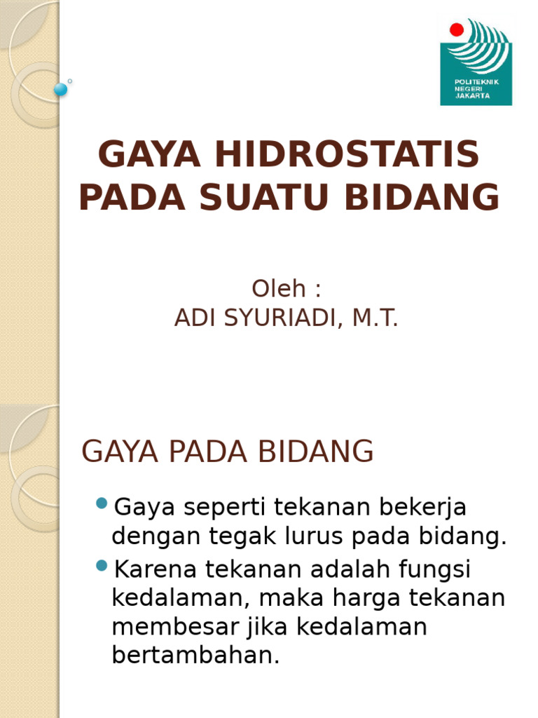 04 Gaya Hidrostatik Pada Permukaan | PDF
