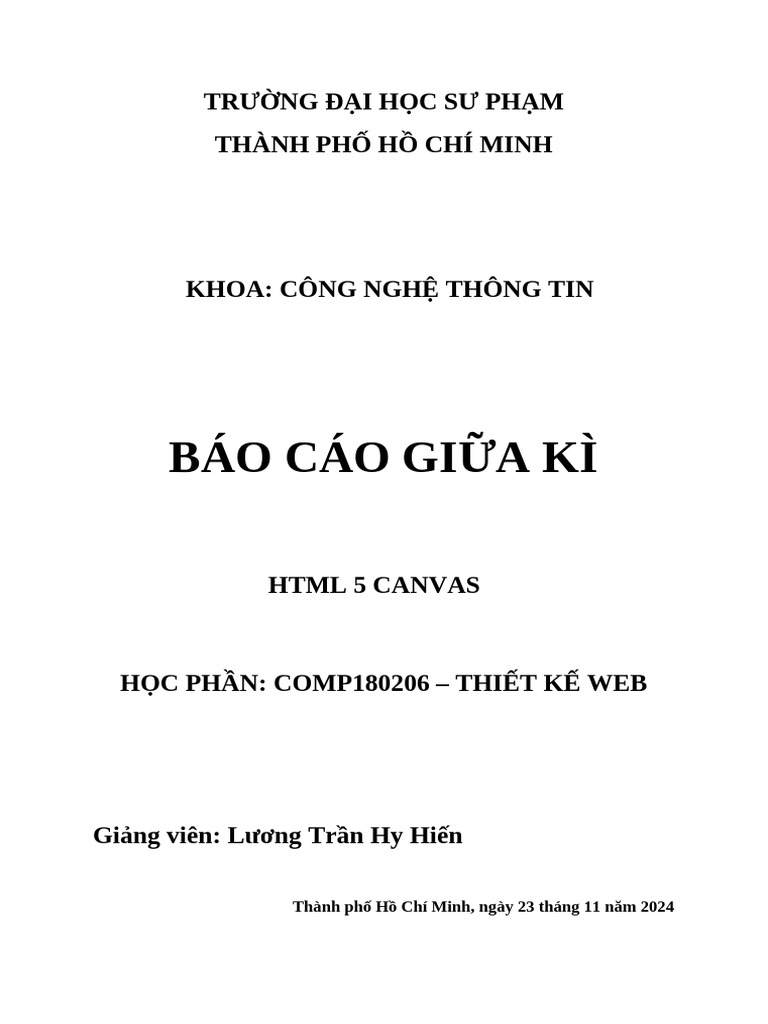 Báo Cáo HTML5 Canvas | PDF