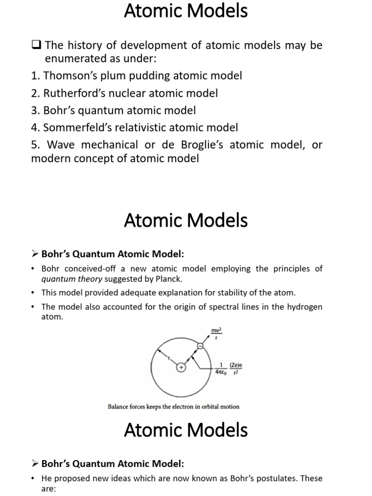 Atomic-Models | PDF | Electron | Applied And Interdisciplinary Physics