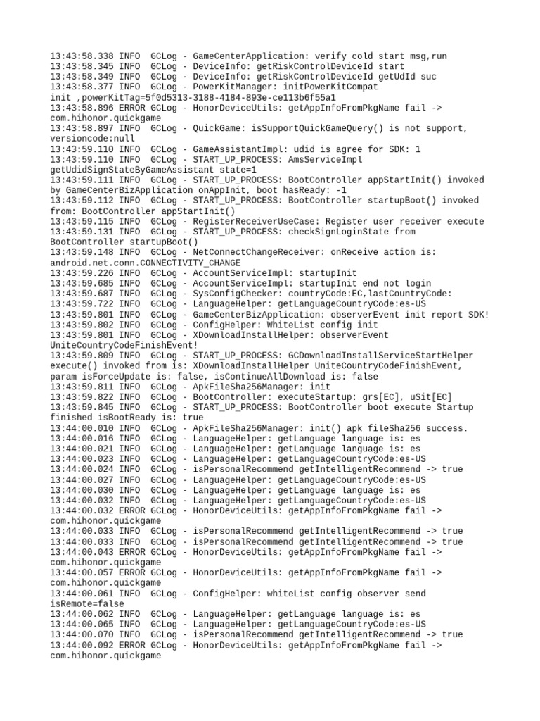 Errores de HonorDeviceUtils en QuickGame | PDF | Redes de computadoras | Desarrollo web