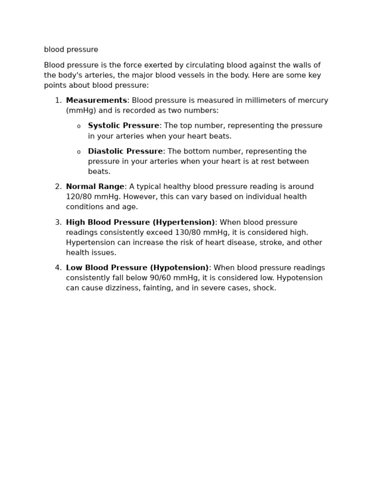 Understanding Blood Pressure Basics | PDF