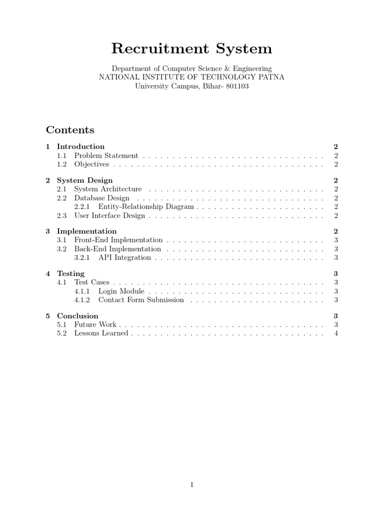 Recruitment System Design & Implementation | PDF | Databases | User ...