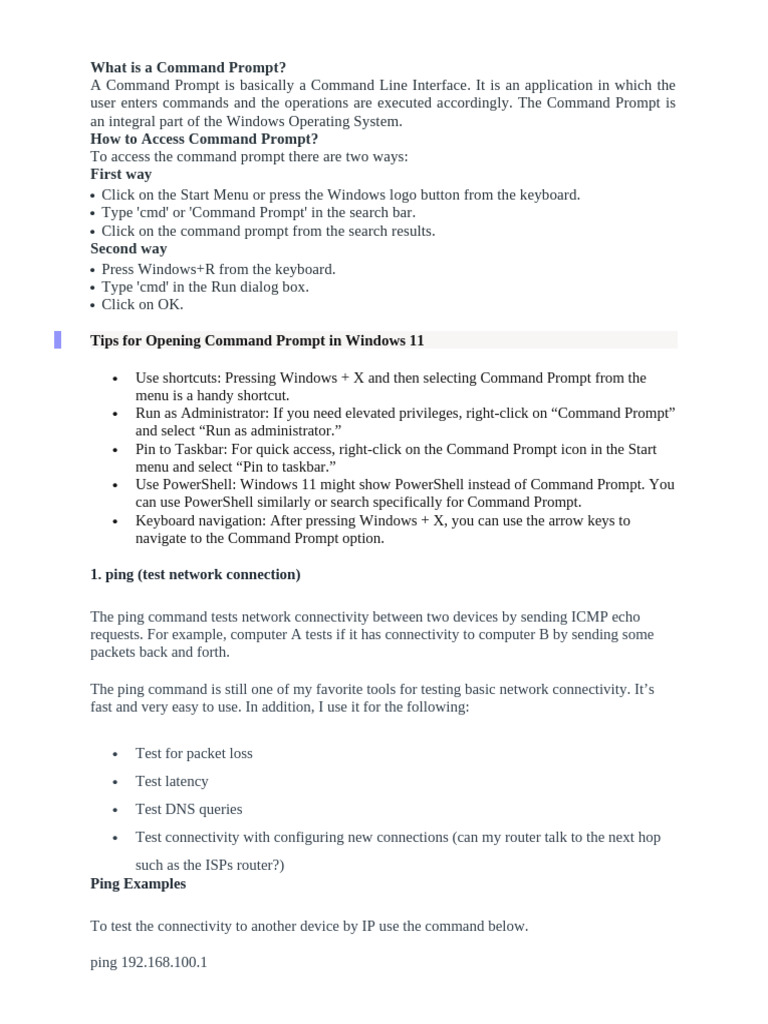 What Is A Command Prompt | PDF | Command Line Interface | Microsoft Windows