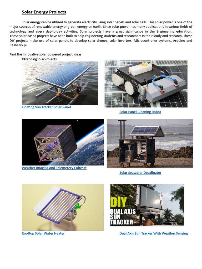Solar Energy Projects | PDF | Solar Power | Solar Panel