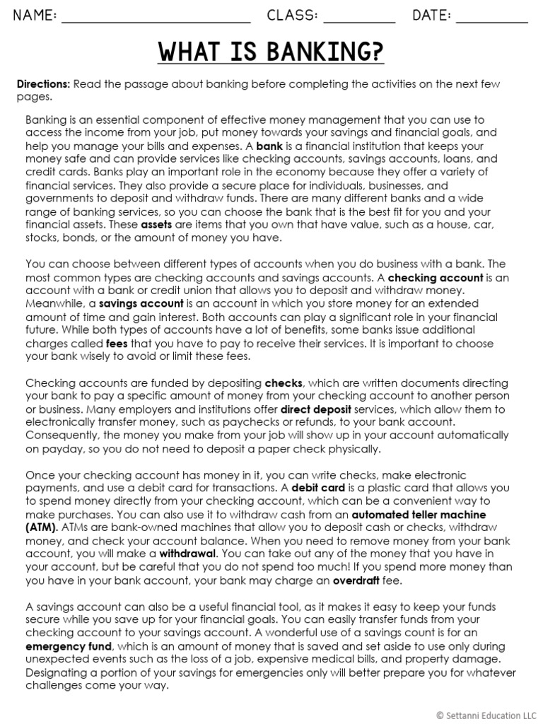 22 - Banking and Checking Account Worksheets - How To Write A Check ...