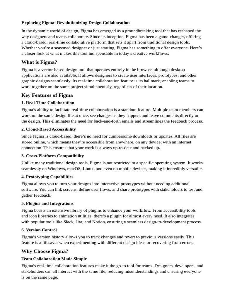 Exploring Figma: Revolutionizing Design Collaboration | PDF ...