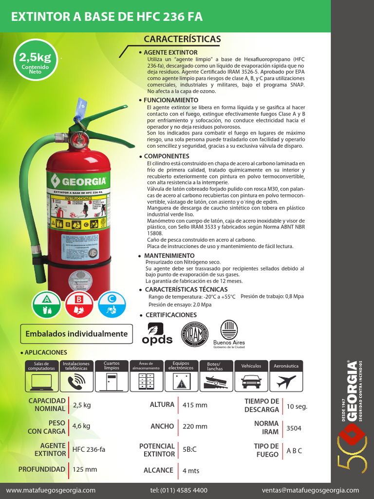 Ficha Técnica HFC 236 Fa 25kg | PDF | Acero | Materiales