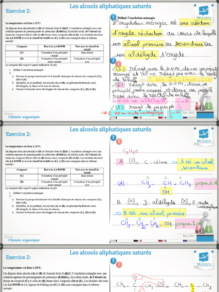 6461eab120022_Les Alcools Exercice 2 | PDF