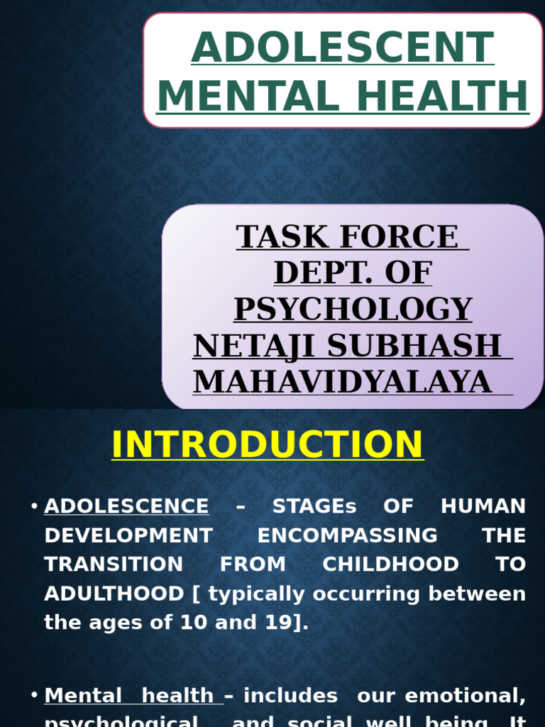 Adolescent Health by Psychology. | PDF