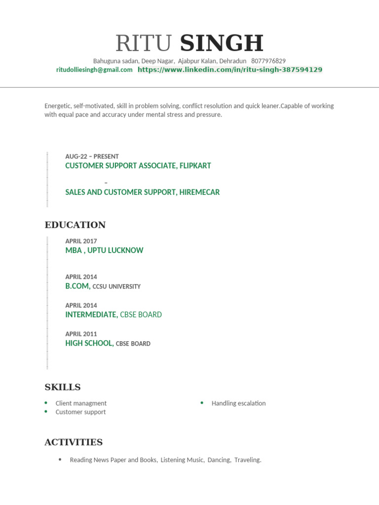 Ritu’s Resume | PDF