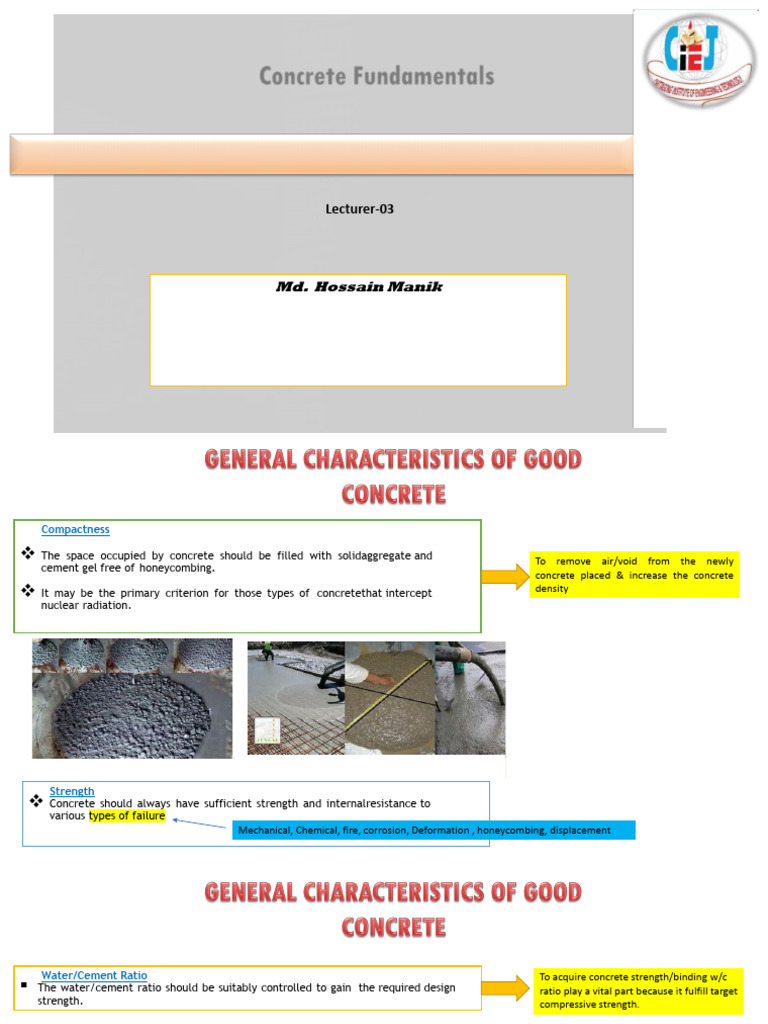 Concrete Fundamentals Overview | PDF | Concrete | Strength Of Materials