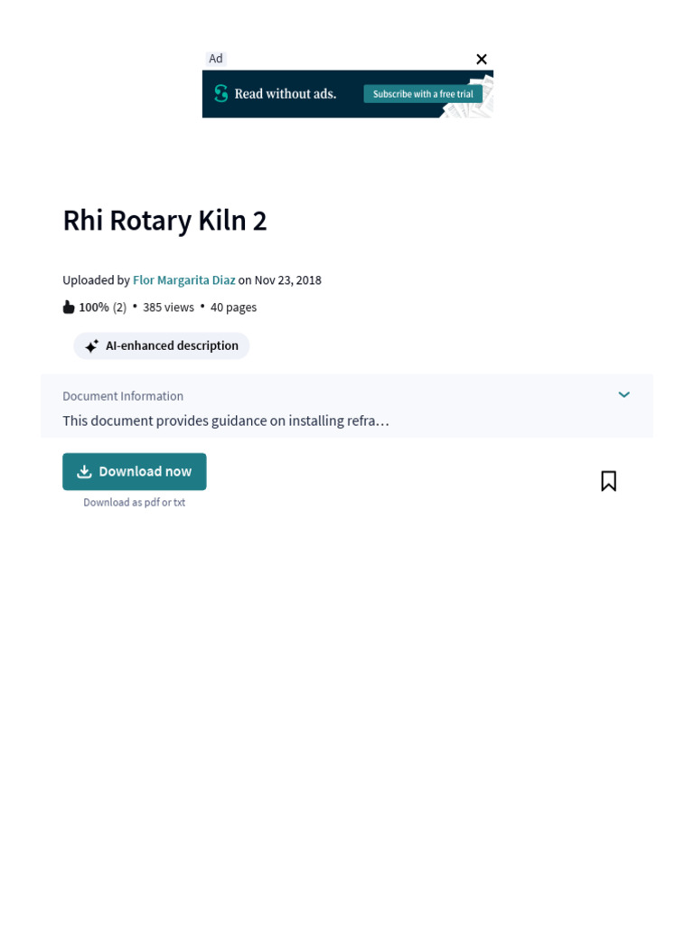 Rhi Rotary Kiln 2 - PDF - Refractory - Brick | PDF | Scribd
