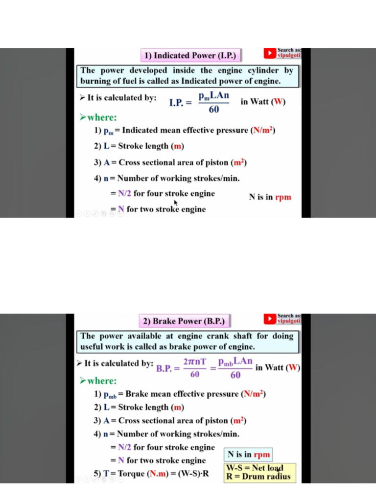 Ic Engine Performance Parameters | PDF