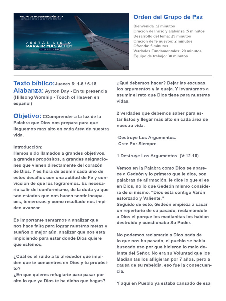Orden y Propósito en Grupo de Paz | PDF | Dios