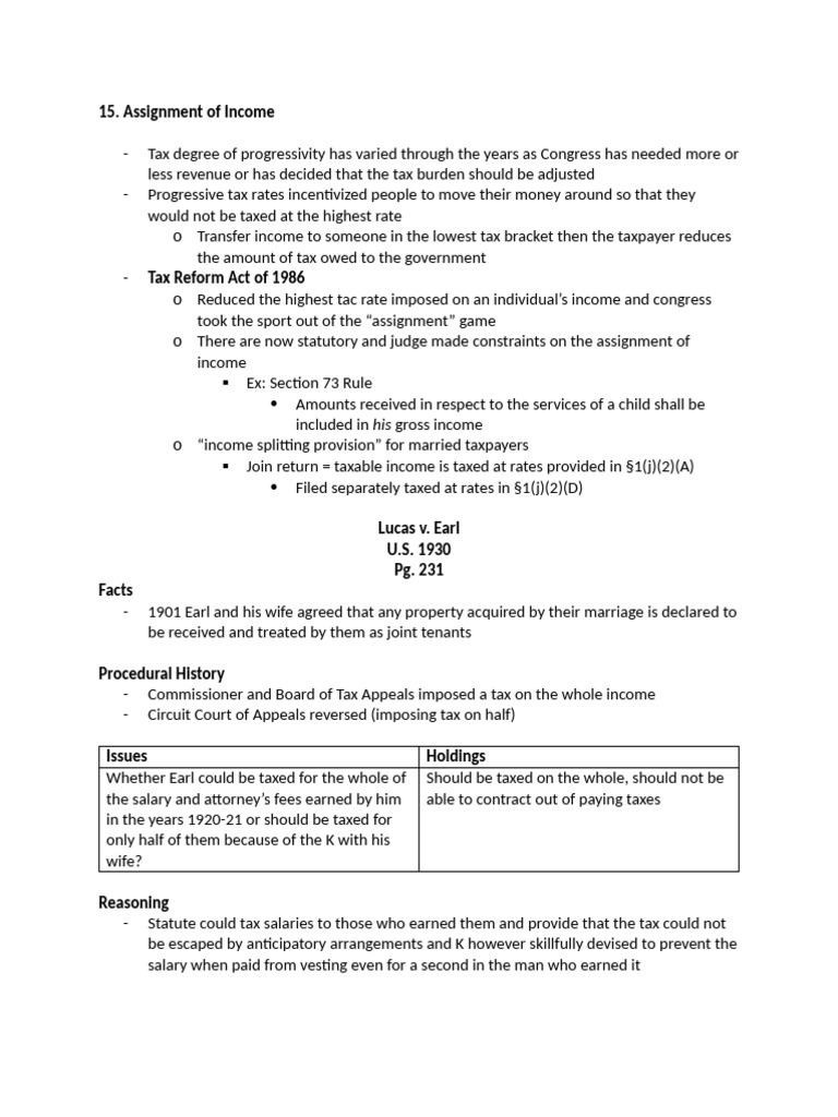 15. Assignment of Income | PDF | Taxes | Income Tax