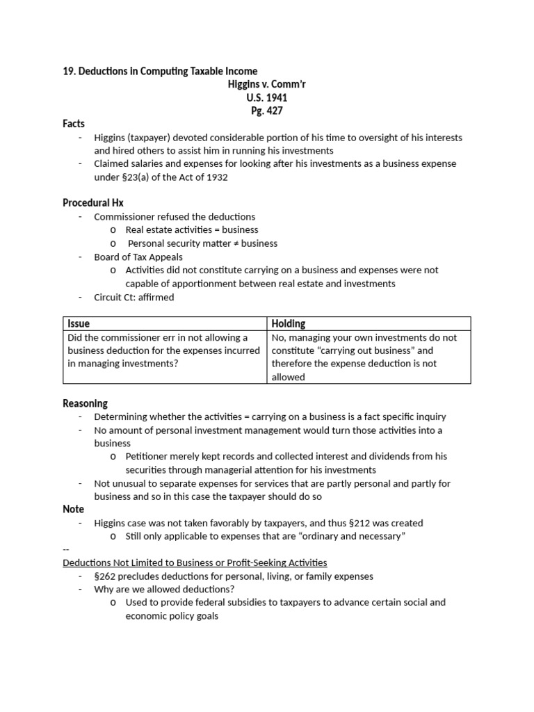 Tax Deductions: Investment Management Cases | PDF | Tax Deduction | Expense