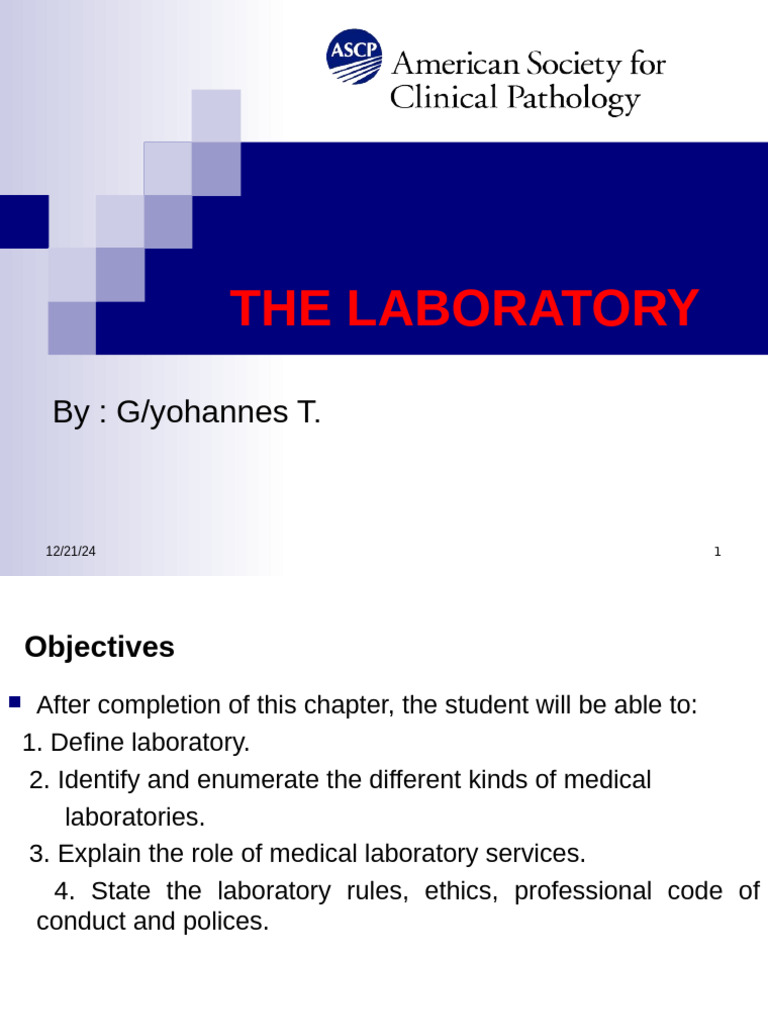 Chapter 1 Introduction To Laboratory | PDF | Infection | Medical Laboratory
